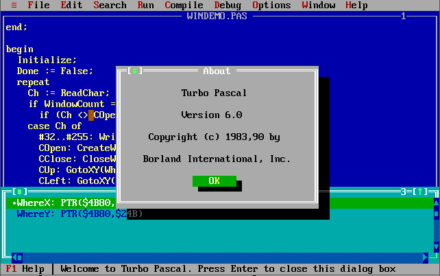 DOS Days - Borland Turbo Pascal